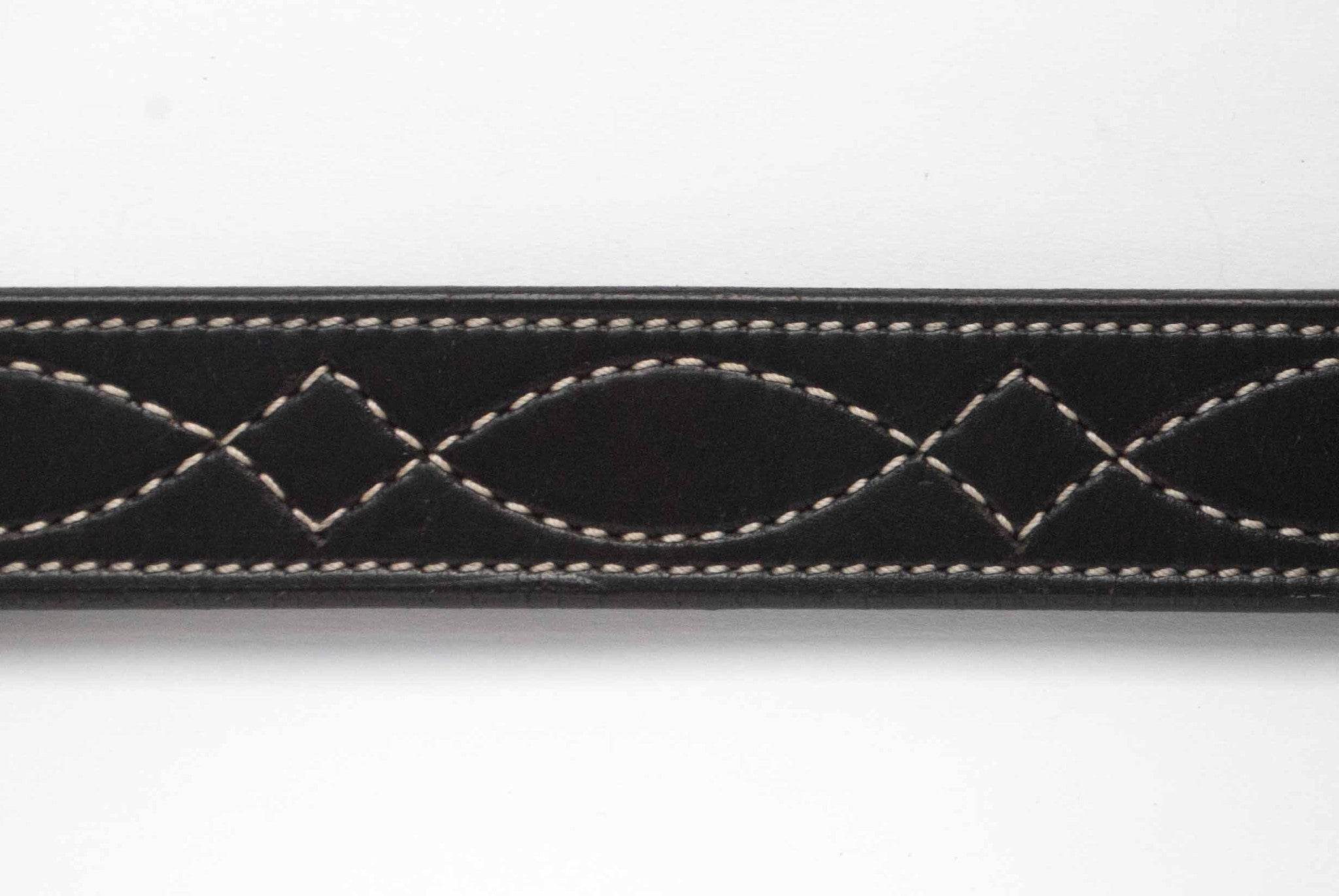 Black Gunfighter Figure 8/Diamond Stitch Belt – Gray Jay Leather